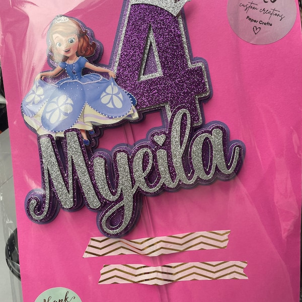 Princess Sofia the First Inspired Cake Topper| Princess Cake Topper ...