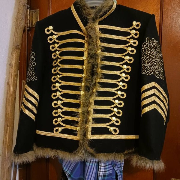 Napoleonic Hussar Jacket Military Uniform Piping Tunic Pelisse Jimi ...