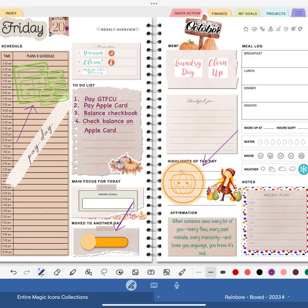 Goodnotes Digital Stickers: MAGIC STICKY NOTES | Color Editable ...
