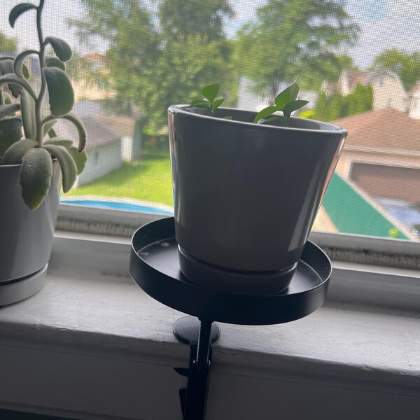 Windowsill Clamp Tray for Indoor Plants, Plant Decor, More Space for ...