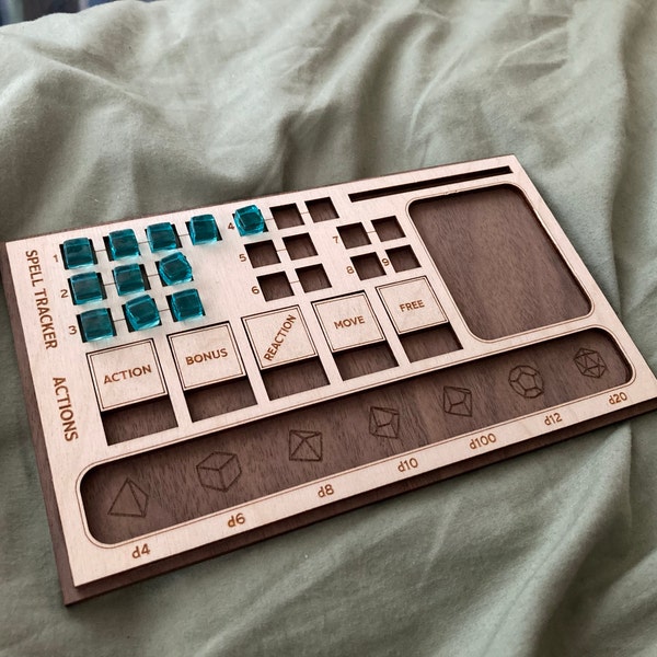 Dnd Spell Slot Player Deck | Wood Dnd Dice Dungeons and Dragons for All ...