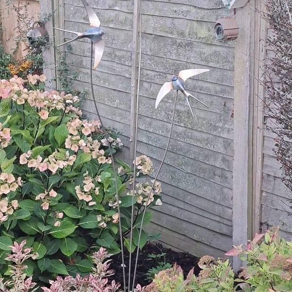 Cuffy's Original Rusty Triple Metal Swallow Scuplture Hand Made in ...