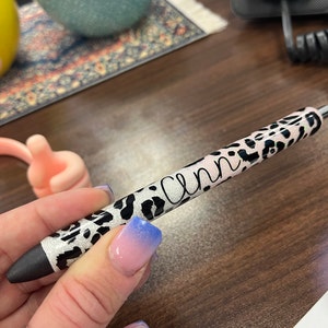 Personalized Epoxy Glitter Black Ink Pen: Refuillable - Etsy