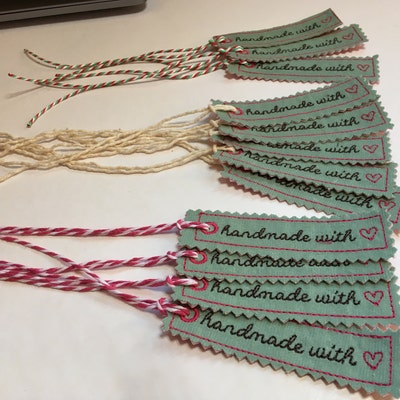 Machine Embroidery Design ITH Handmade With Love Raggy Hanging Tag 4x4 ...