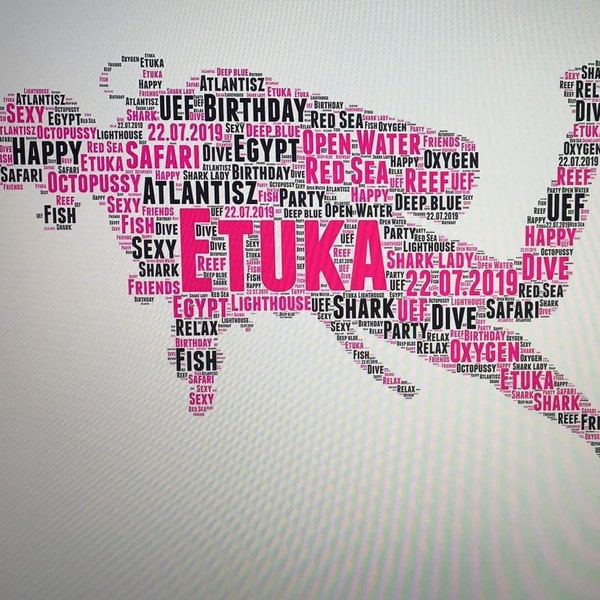 Personalised Scuba Diving Gift Deep Sea Diver Gift Free Diving Word Art ...