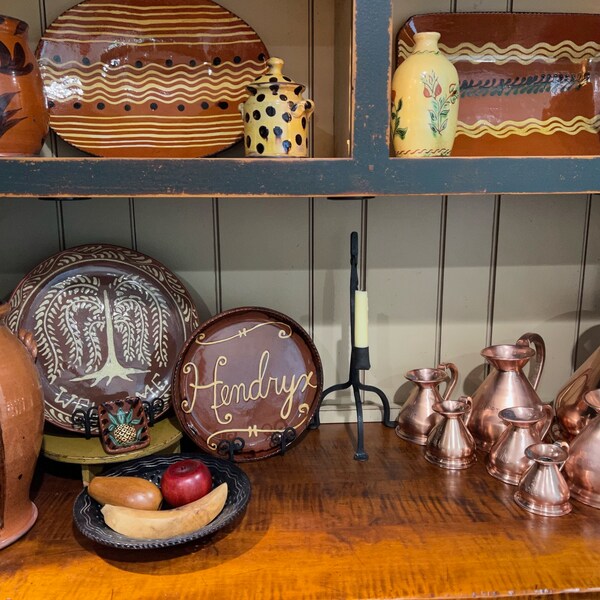 Custom Smith Redware Plate: Personalized Crackle Glaze, Made in America ...