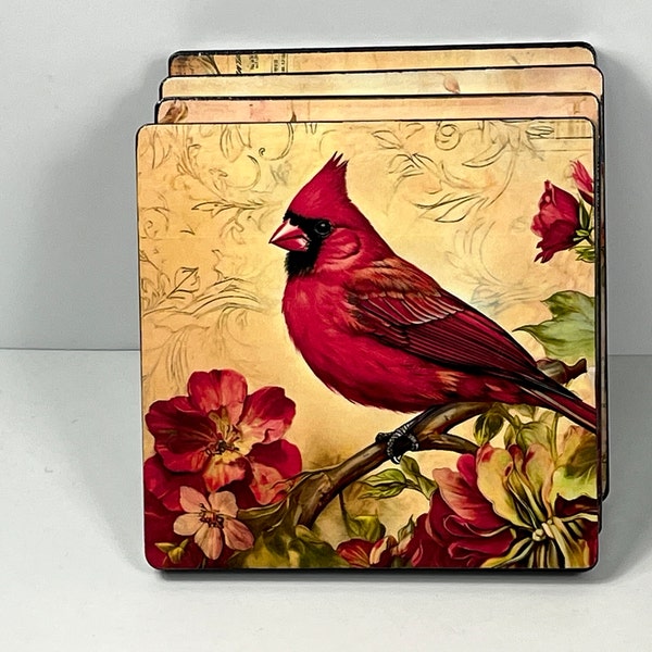 Red Cardinal Birds and Flowers Junk Journal Kit Vintage Ephemera ...