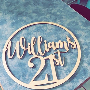 Personalised Twenty First 21st Custom Name Any Age Birthday Wooden Hoop ...
