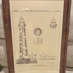 Gulf Coast Lighthouses Gulf of Mexico Blueprint modified - Etsy