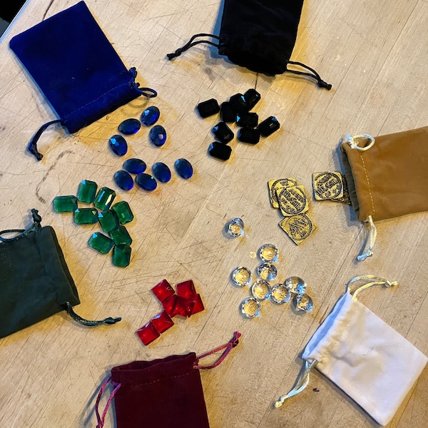 Upgrade Gem Set for Splendor Board Game - Glass Jewels and Metal Coins ...