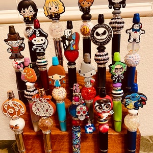 Pen Display Block, Live Sales Display, Beaded Pen Holder, Artist Tool ...