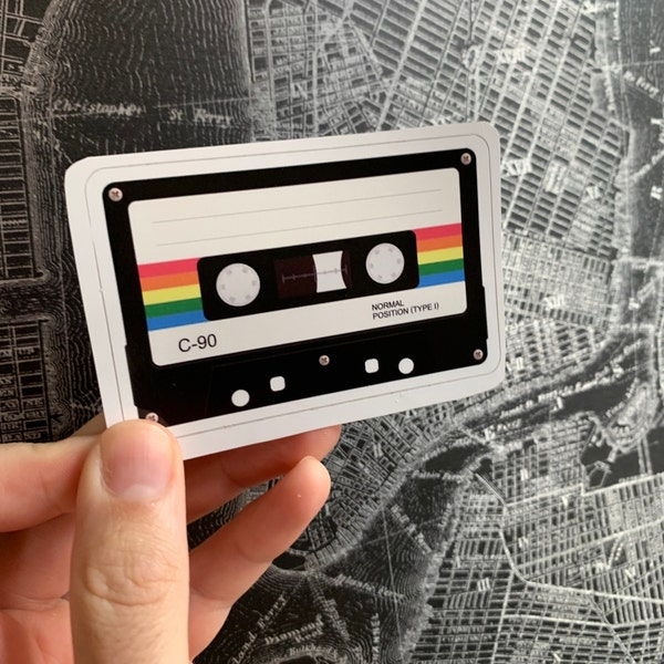 Cassette Tape Sticker, Mix Tape Sticker, Nineties Sticker, Laptop ...