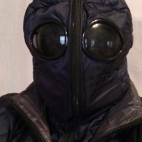 Men's Quilted Jacket: Detachable Goggle Hood, Windproof Coat - Etsy UK