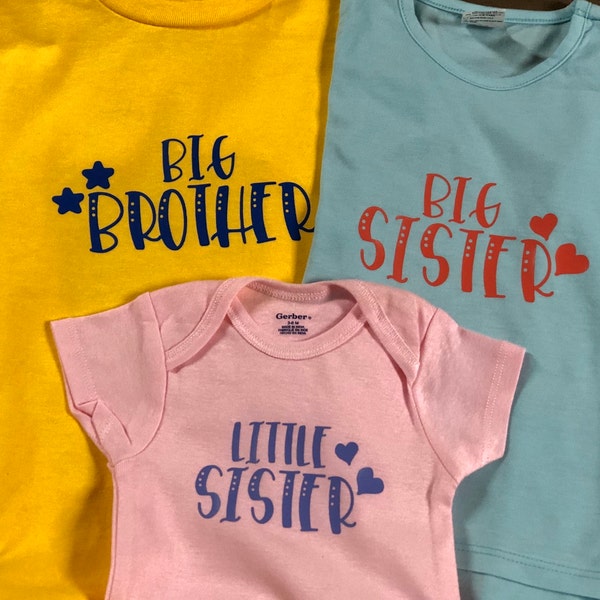 Matching Siblings Svg, Brother's and Sister's, Baby, Little, Middle ...