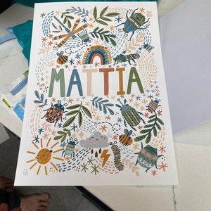 BUGS NAME A4-A3 PRINT Beetle Name Art Nursery Wall Art Cool Name Art ...