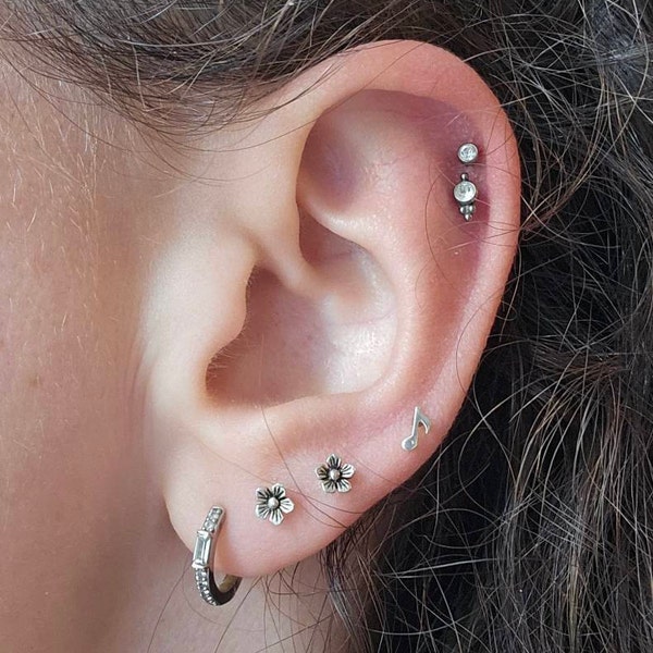 Add On Extra Tragus Backs 16 Gauge Bioflex Style Push Fit Tragus/labret ...