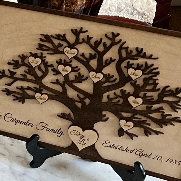 Personalized Free Standing Family Tree, Mother's Day, Wedding ...