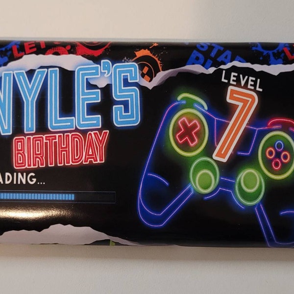 Gamer Birthday Candy Bar Wrapper Template Printable Gaming Birthday ...