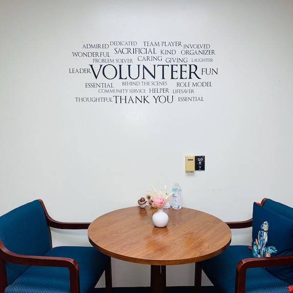 Volunteer Word Cloud Decal - Office Wall Decal - Team Player ...