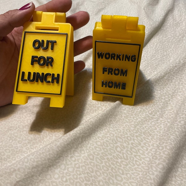 WORKING FROM HOME - Mini Floor Sign - Custom Colors - 3D Printed - Etsy