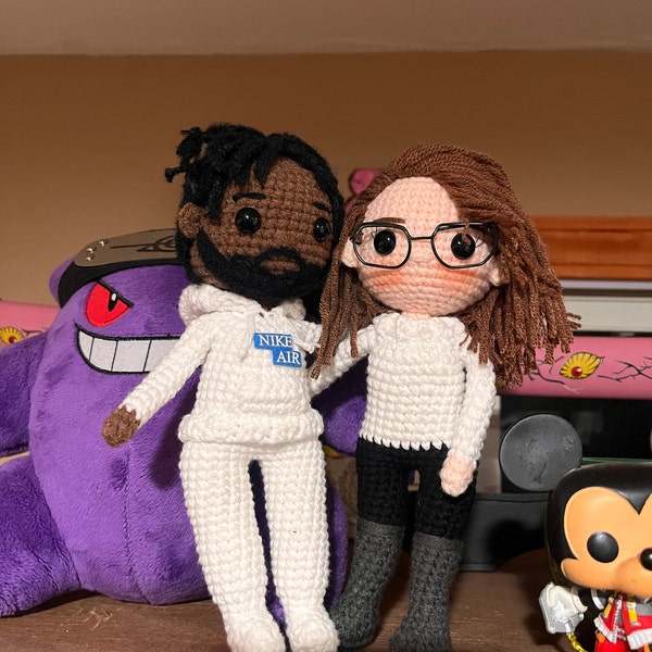 Couple Crochet Doll Handmade Couple Doll Stuffed Plush Couple Valentine ...