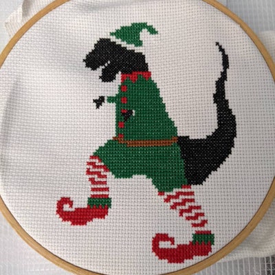 T-rex Angel Dinosaur Modern Cross Stitch Pattern Harp Angel - Etsy