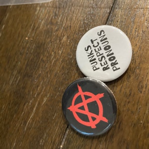 Punk Pins Pinback Punk Buttons Anarchy Anti-racist - Etsy