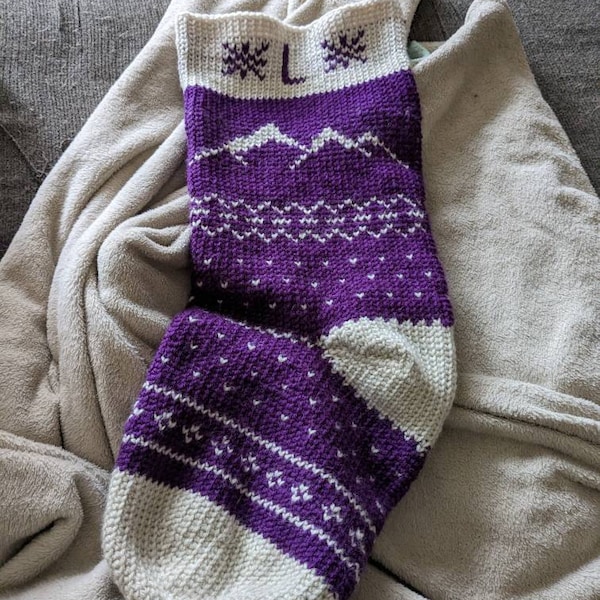 The Forest Fair Isle Stocking Crochet Pattern - Etsy