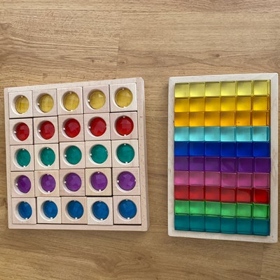 Wooden Peg Dolls, Rainbow Peg Dolls Set, Color Sorting Game, Waldorf ...