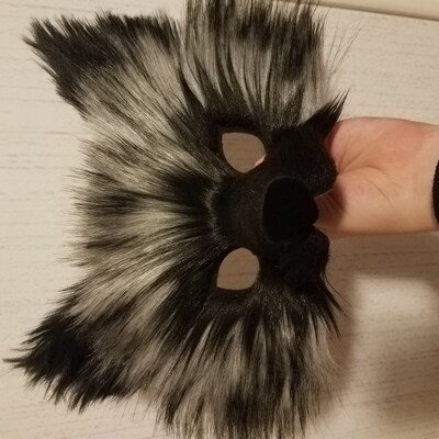 Grey Wolf Faux Fur Mask Handmade - Etsy