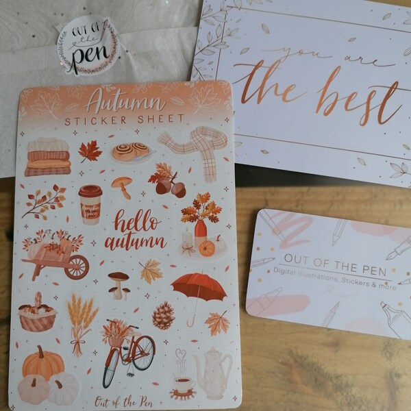 Sticker Sheet Autumn, Journaling Stickers Fall, Autumn Stickers ...