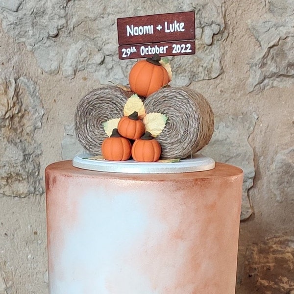 Sunflower Hay Bale Cake Topper Country Wedding Cake Topper Farm Wedding ...