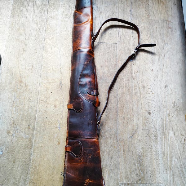 Leather Rifle Scabbard - 43" Western Rifle Scabbard With Fur Lining ...