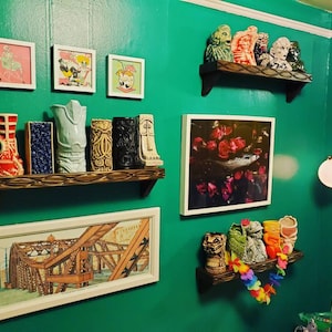 Pair of Handmade Carved Wood Mug Witco Style Tiki Shelves | Etsy