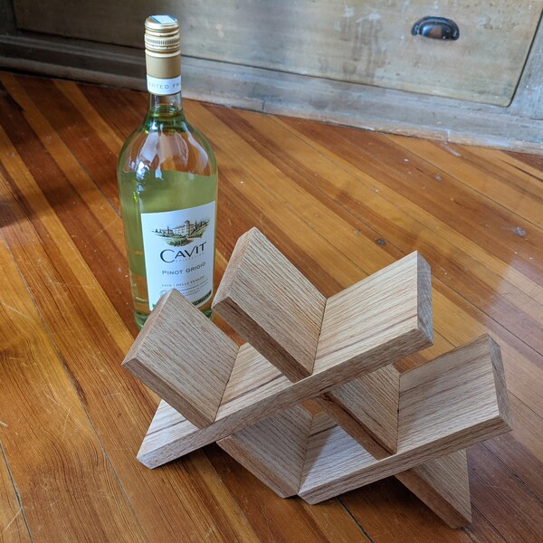Handcrafted Oak Wood Wine Rack - Etsy