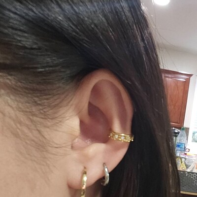 ASTM F136 Titanium Conch Labret, Curved Gem and Bead Conch Earring ...