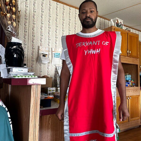 White & Grey Hebrew Israelite Garment W/ Mitre - Etsy