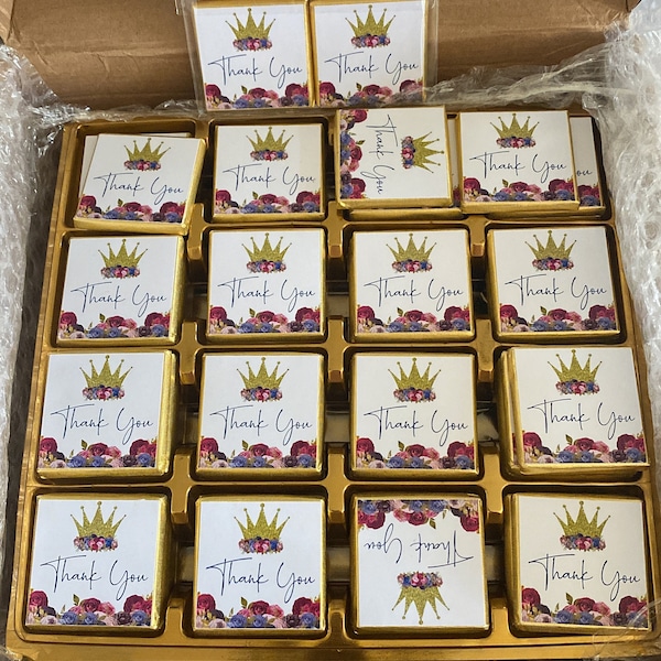 50 Custom Logo Chocolate, Personalized Your Own Logo or Photo, Gold or ...