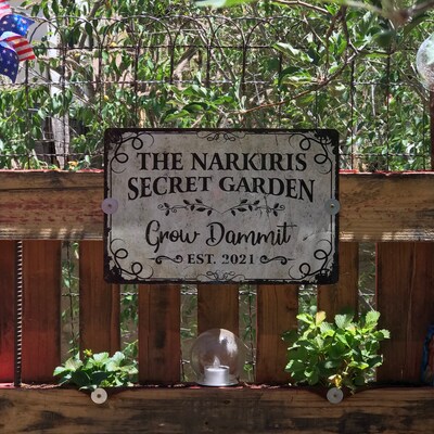 Custom Rustic Metal Garden Sign 12 X 18, Gift for Her, Mother's Day ...