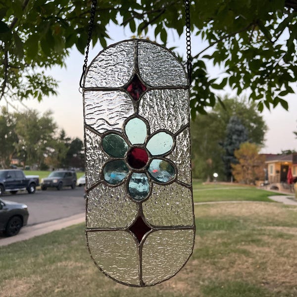 Flower Drop Stained Glass Pattern, Stained Glass Patterns, Digital ...