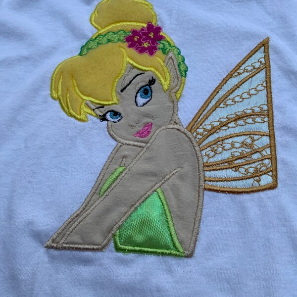 Tinkerbell Applique Design Fairy Machine Embroidery Digital Download - Etsy