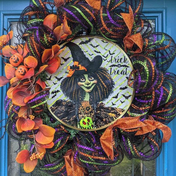 Witch Wreath Sign, Round Wreath Sign, Wreath Attachment, Metal Sign - Etsy