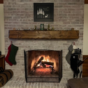 Rustic Fireplace Mantel With Corbels Hand Crafted Shelf or - Etsy