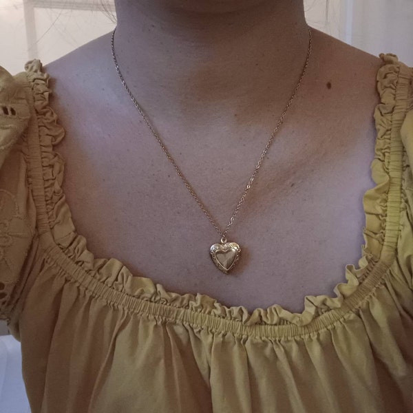 Large Gold Locket Heart. Waterproof Gold Locket. 18k Quality Plated ...