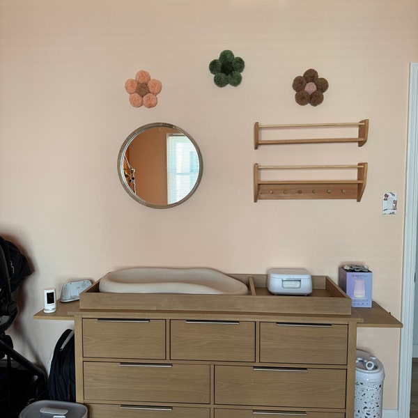 Montessori Baby & Kids Room Shelf With Hooks, Nursery Shelves, Kids ...