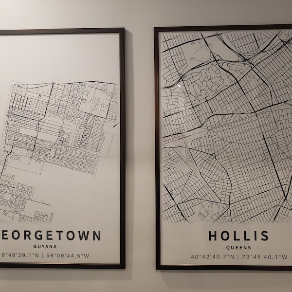 Custom Map of Your City, Any Town With Street Name - Digital Download ...