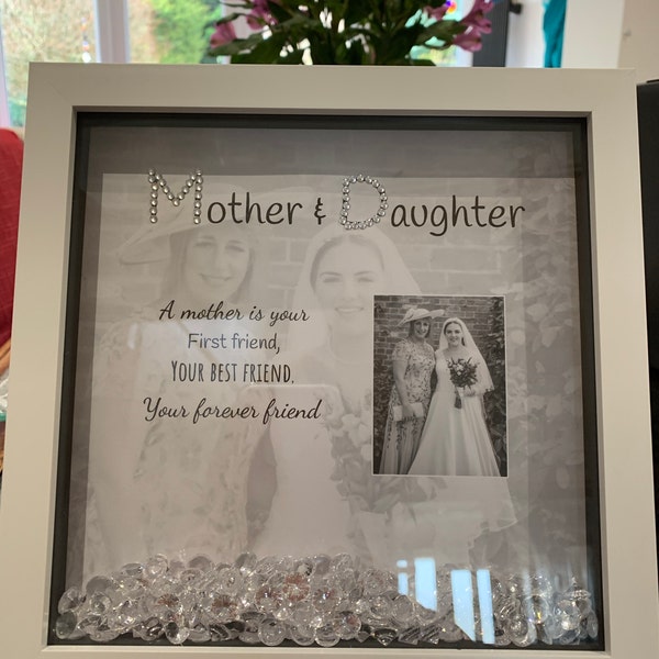 Personalised Mother & Daughter Photo Frame. Box Frame Mother. Daughter ...