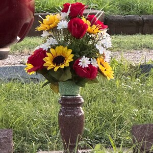 Fall Cemetery Arrangement, Fall Cemetery Vase With Mums, Cemetery ...