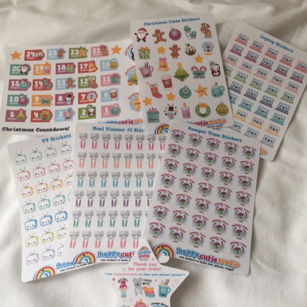 Cute Christmas Countdown/festive/holidays Planner Stickers - Etsy