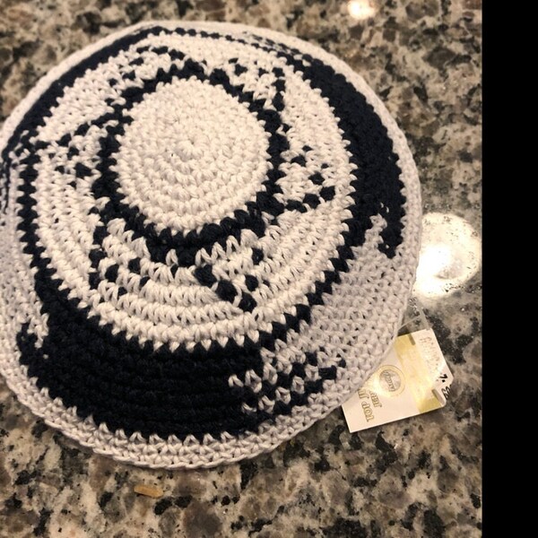 Knitted Kippah 14cm Super Patterns Design Jewish Hand Knit Yamakah ...